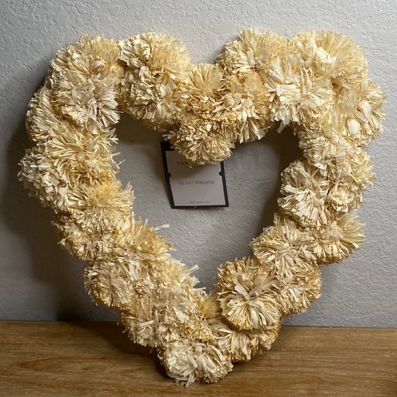 Threshold | Holiday | New Threshold Natural Raffia Heart Wreath Boho ...